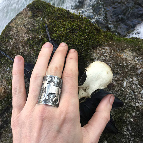 Moose Ring - Tribal - Custom Rune - The Wicked Griffin