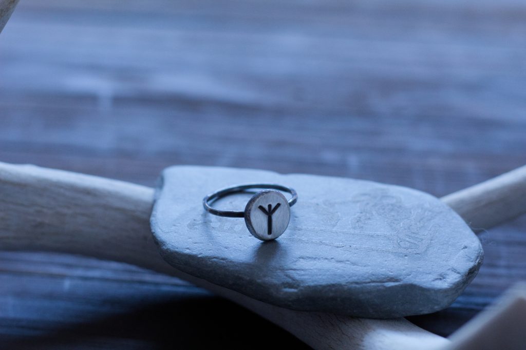 Rune Ring - Stackable - Custom Elder Futhark Rune - The Wicked Griffin