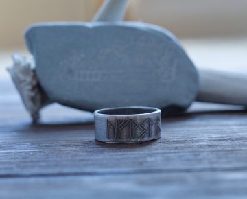Custom Silver Rune Ring - Rustic - The Wicked Griffin