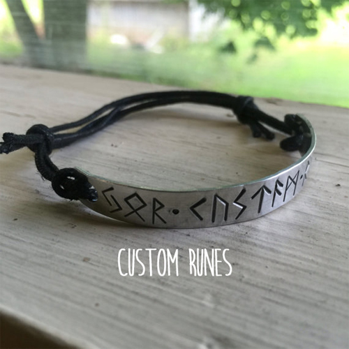 Rune Bracelet - Custom Runes - Adjustable Sliding Knot - The Wicked Griffin