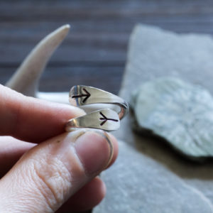 Silver Rune Wrap Ring - Custom Runes - The Wicked Griffin