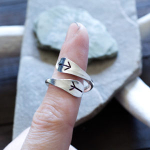 Silver Rune Wrap Ring - Custom Runes - The Wicked Griffin