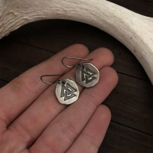 Valknut Earrings - Silver - The Wicked Griffin