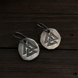 Valknut Earrings - Silver - The Wicked Griffin