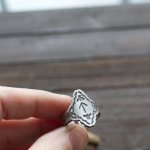 Raven & Rune Ring - Custom Rune - The Wicked Griffin