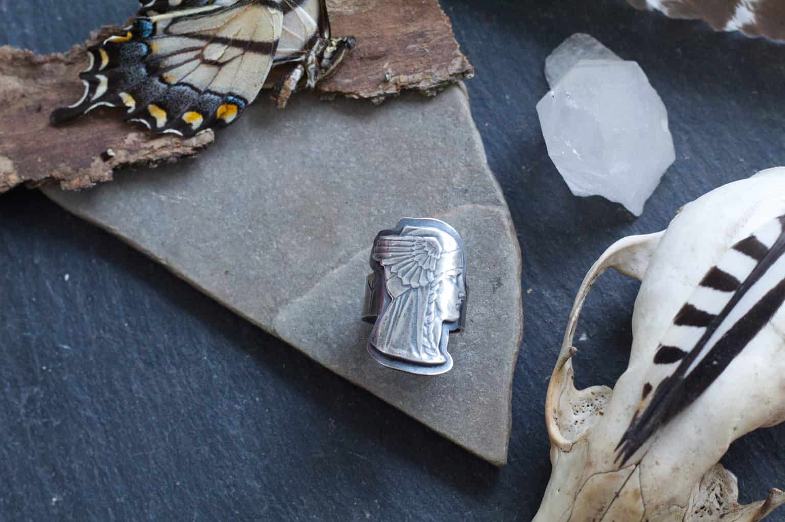 Silver Valkyrie Ring Size 8.75 🙂 - The Wicked Griffin