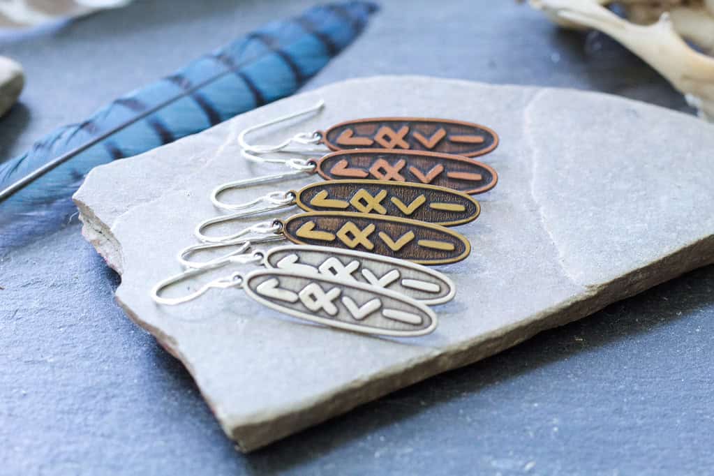Loki Earrings in Elder Futhark Runes - The Wicked Griffin