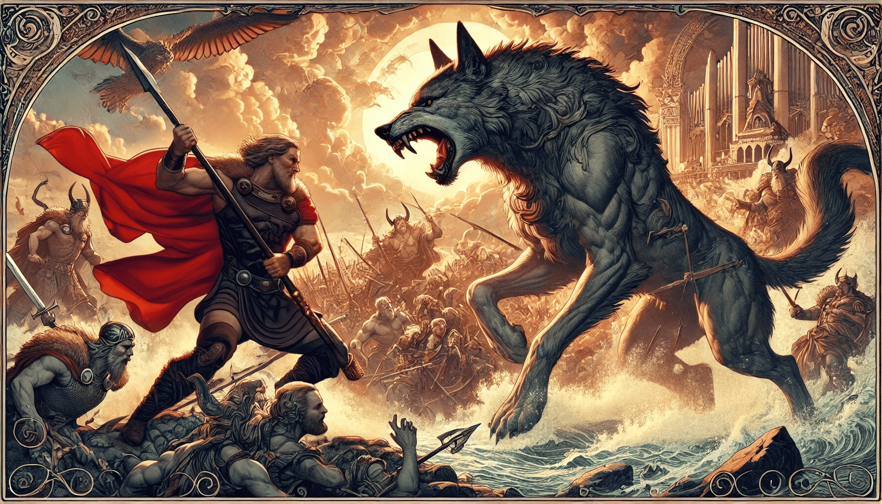 The Epic Battle of Odin and Fenrir: A Norse Mythology Showdown - The Wicked Griffin